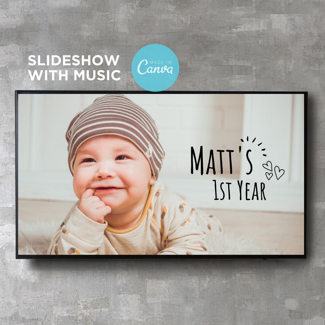 Baby First Birthday Slideshow Presentation Template With Music Photo ...
