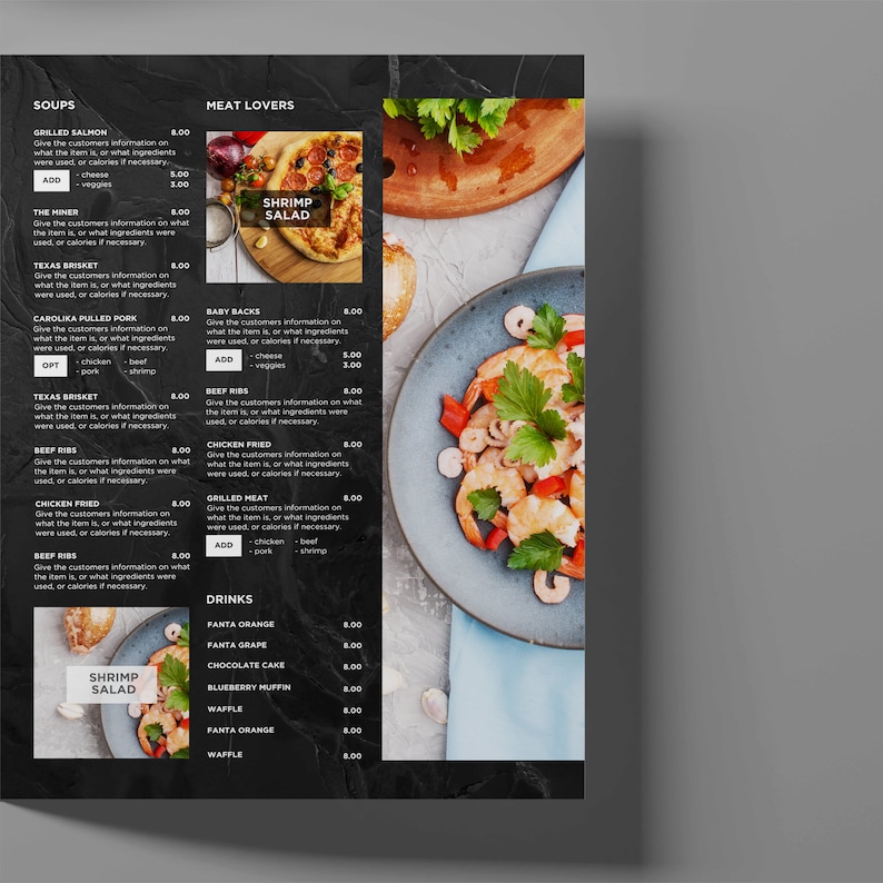 DIY TV Digital Menu Board Screen Takeout Template for Restaurant Pizza ...