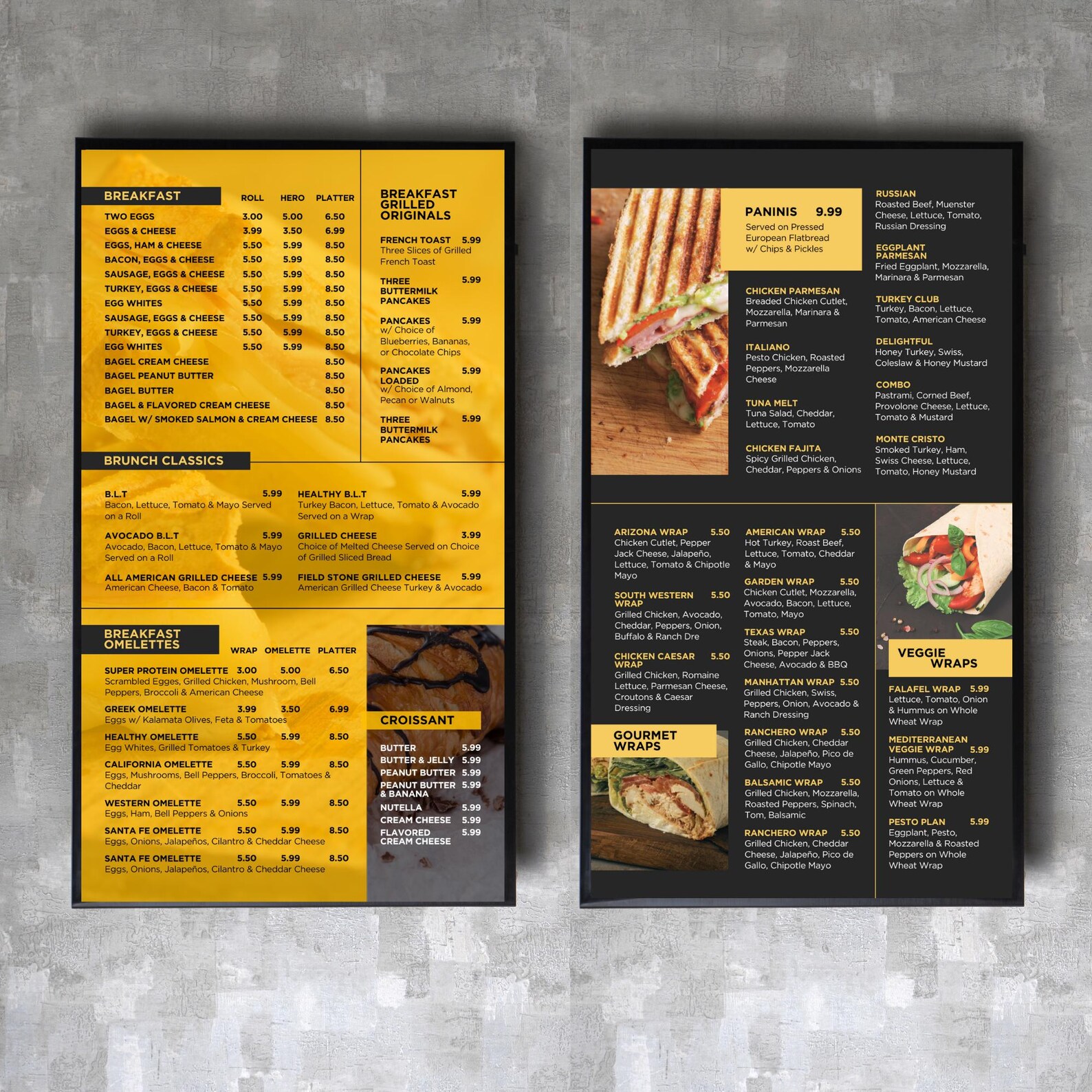 DIY Static TV Editable Digital Menu Board Screen Canva Template for ...