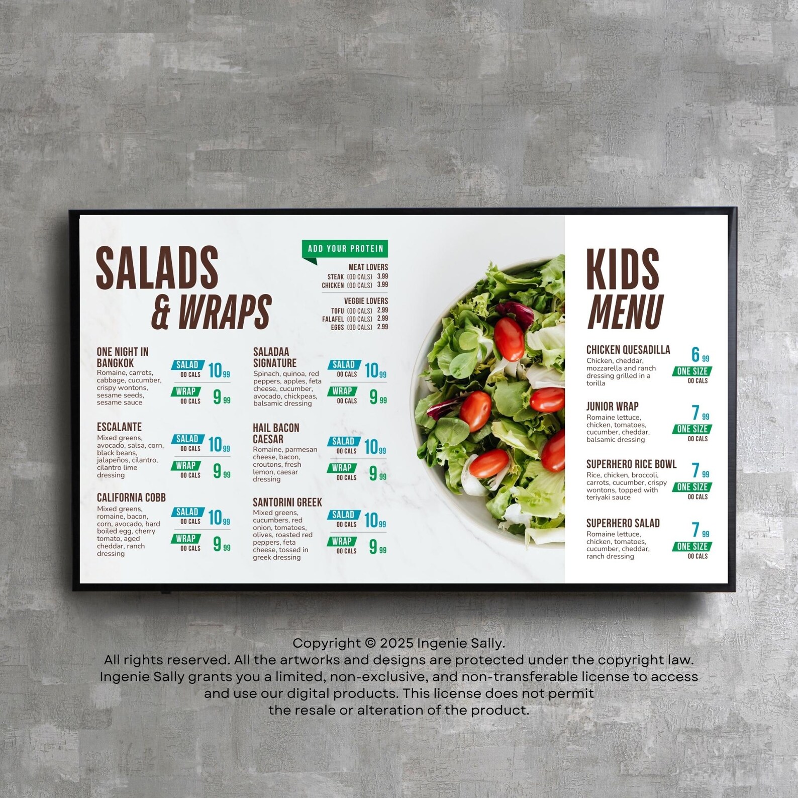 DIY Static TV Editable Digital Menu Board Screen Canva Template for ...
