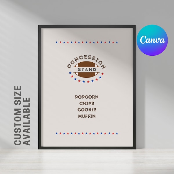 Football Concession Stand Menu - Etsy