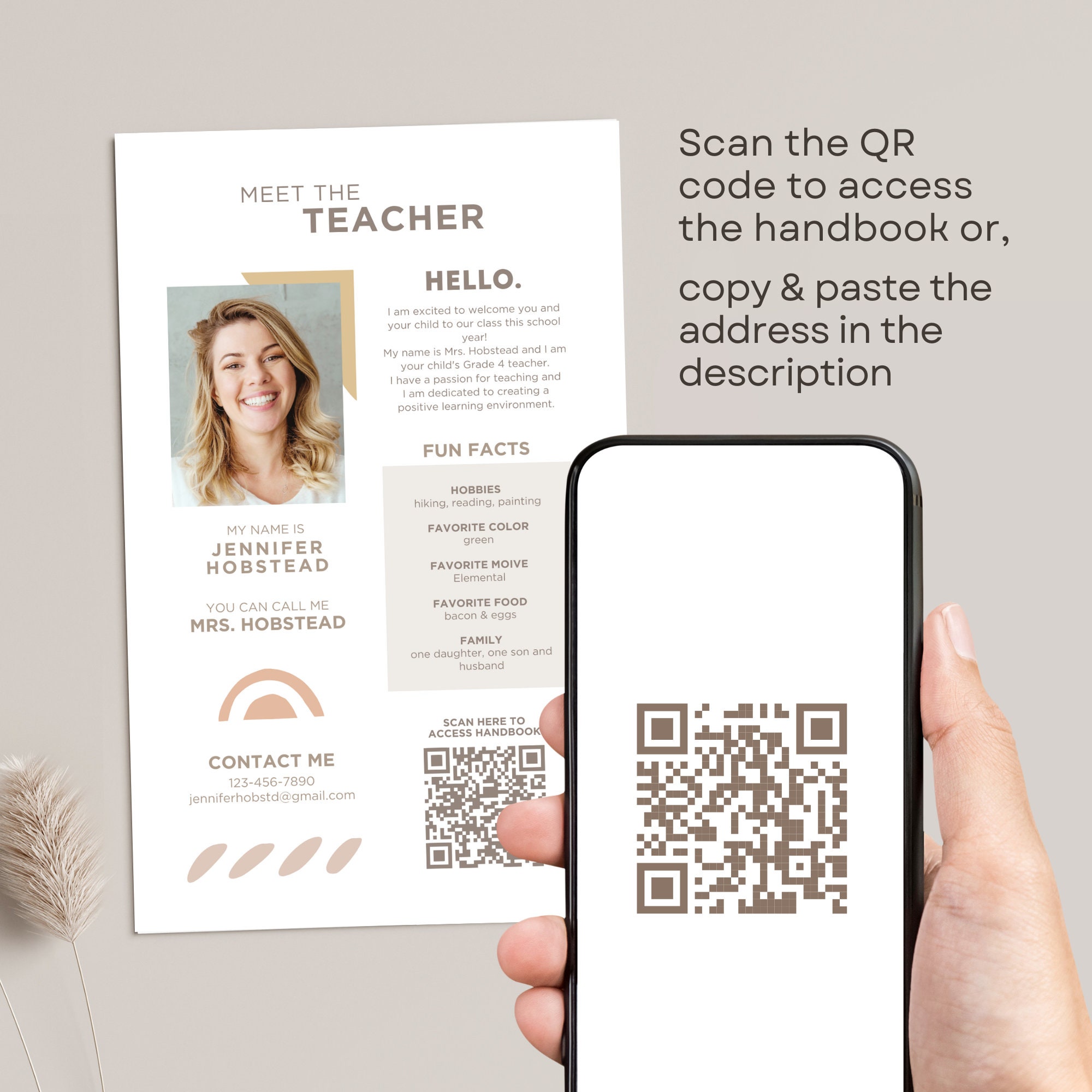 QR Code Meet the Teacher Digital Parent Handbook Parents - Etsy