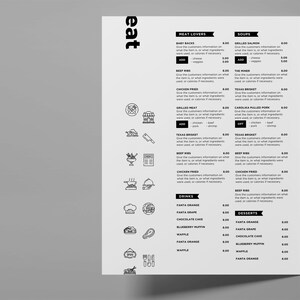 Bundle DIY Dine-in Menu Takeout Template for Restaurant Pizza Burger ...