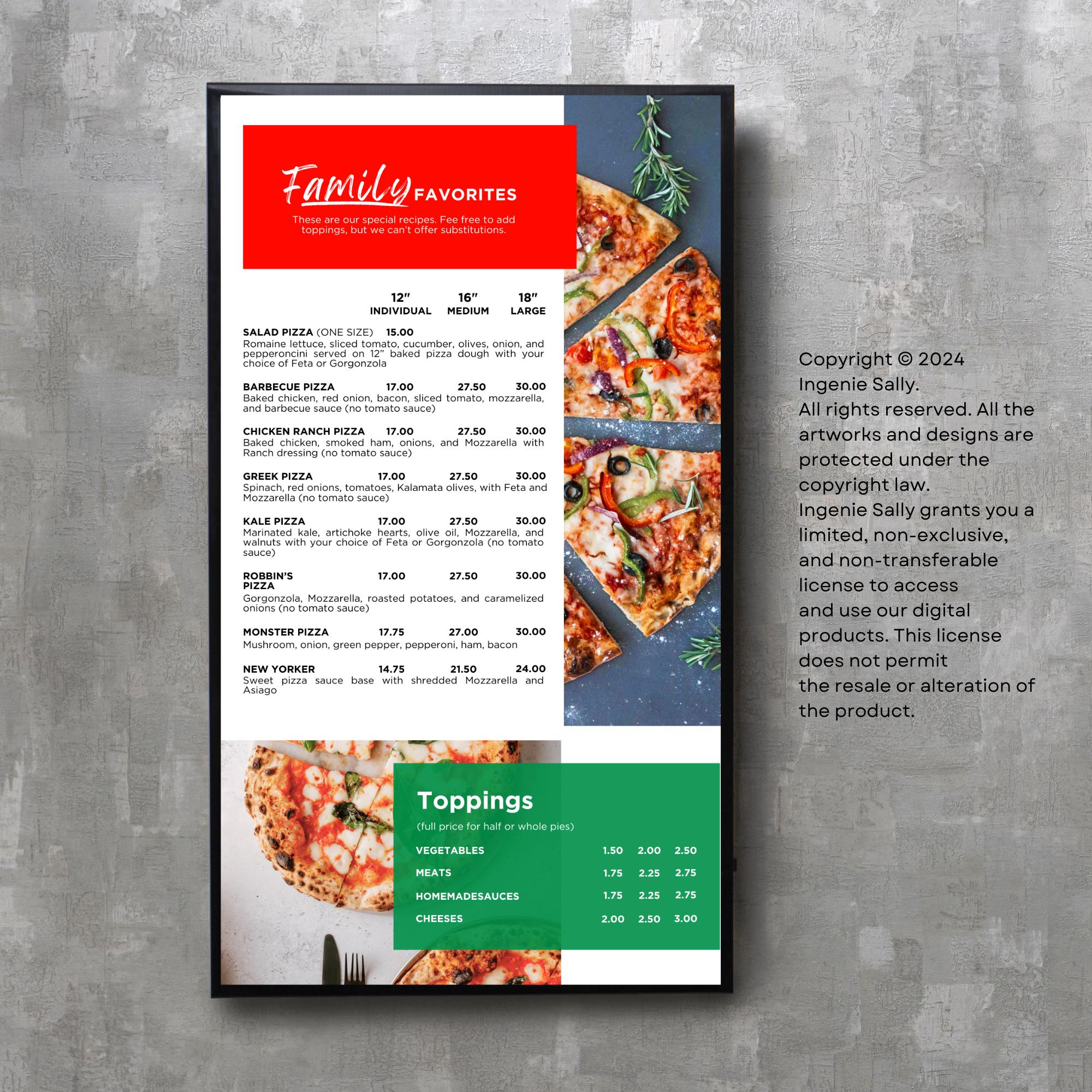 DIY Static TV Editable Digital Menu Board Screen Canva Template for ...