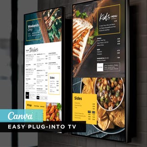 DIY Mexican Static TV Editable Digital Menu Board Screen Canva Template ...