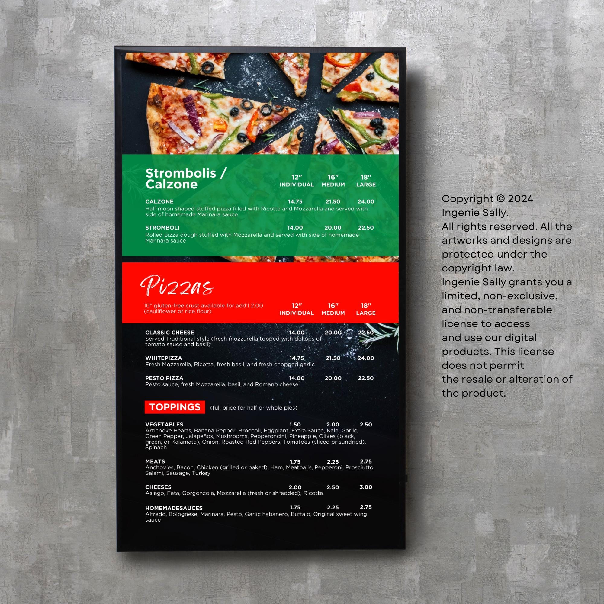 DIY Static TV Editable Digital Menu Board Screen Canva Template for ...