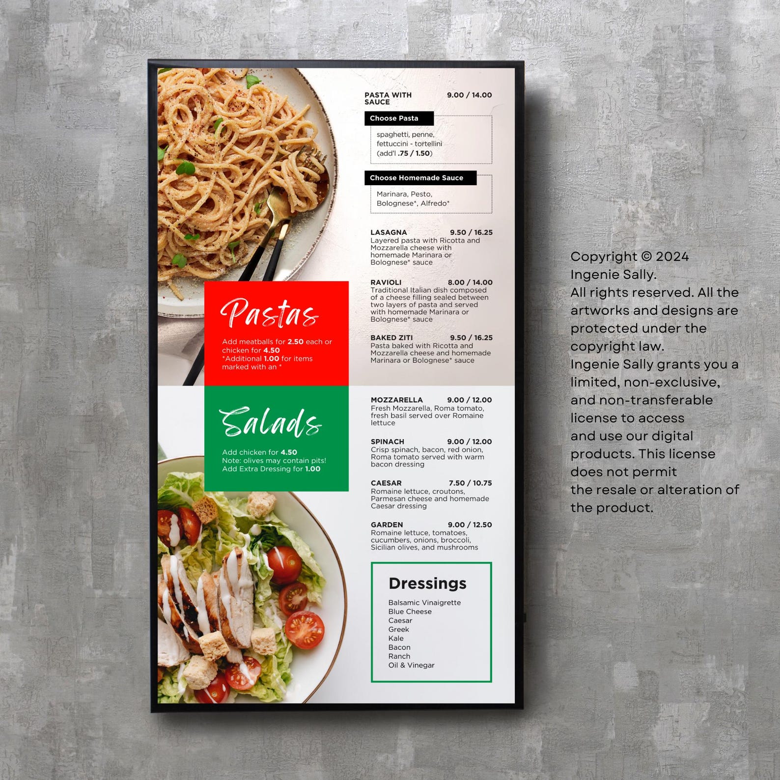 DIY Static TV Editable Digital Menu Board Screen Canva Template for ...