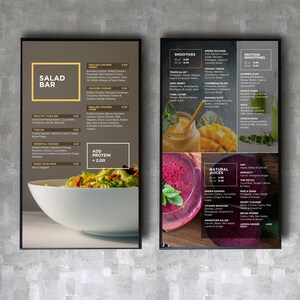 DIY Static TV Editable Digital Menu Board Screen Canva Template for ...