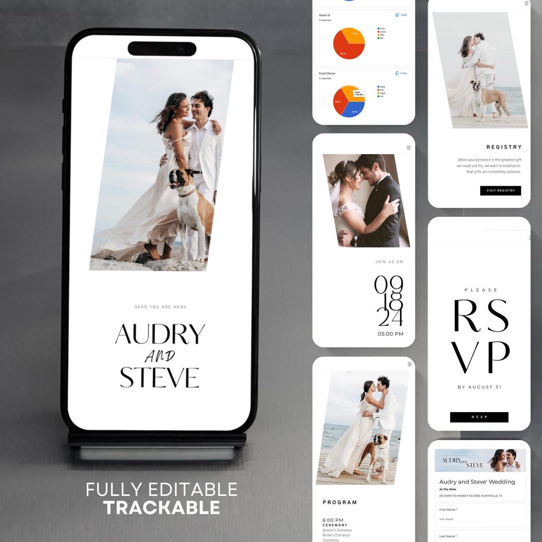 RSVP Auto Guest List Tracker All in One Digital Wedding Invitation ...