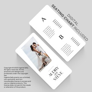 Digital Seating Chart Plan Menu Agenda Order of Events Wedding Guest ...