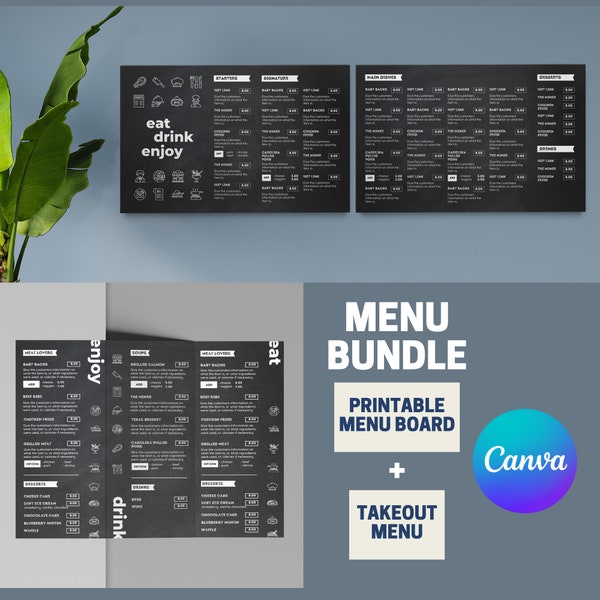 Chalkboard Menu Template - Etsy