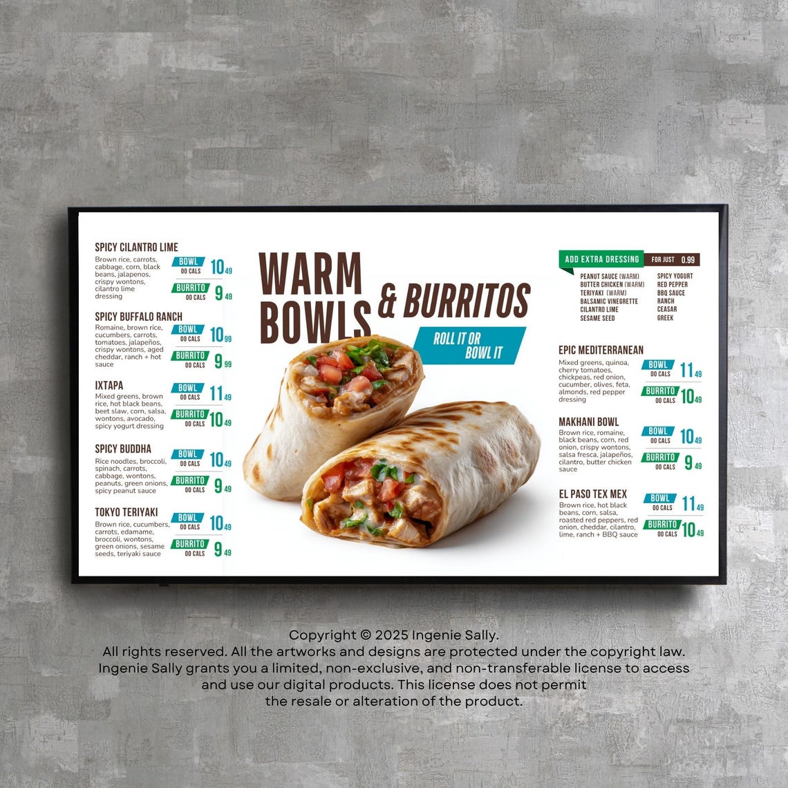 DIY Static TV Editable Digital Menu Board Screen Canva Template for ...
