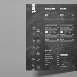 Bundle DIY Dine-in Menu Takeout Template for Restaurant Pizza Burger ...