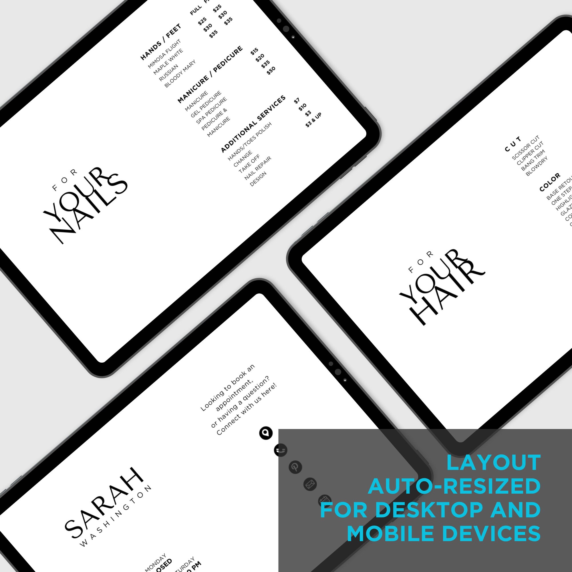 Digital QR Code Price List Template for Nail Lash Brow Spa - Etsy