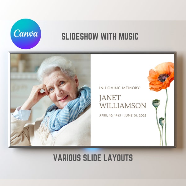 Funeral Slideshow Template Canva - Etsy