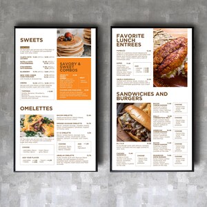 DIY Static TV Editable Digital Menu Board Screen Canva Template for ...