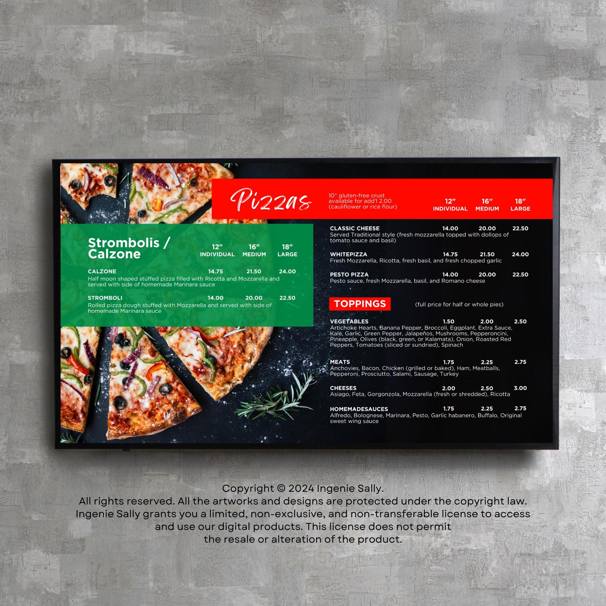 DIY Static TV Editable Digital Menu Board Screen Canva Template for ...