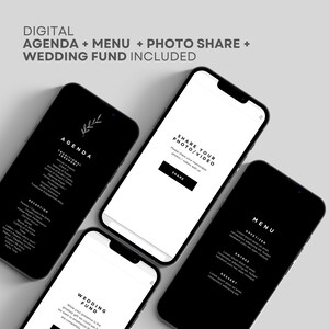 Digital Seating Chart Plan Menu Agenda Order of Events Wedding Guest ...
