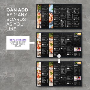 DIY Menu Board Canva Editable Template for Fast Food Pizza Burger ...