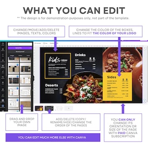 Bundle DIY TV Digital Menu Board Screen Takeout Template for Restaurant ...