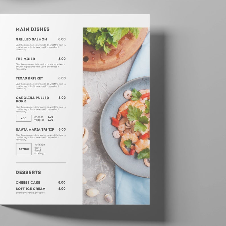 DIY Dine-in Menu Takeout Template for Restaurant Pizza Burger Cafe ...