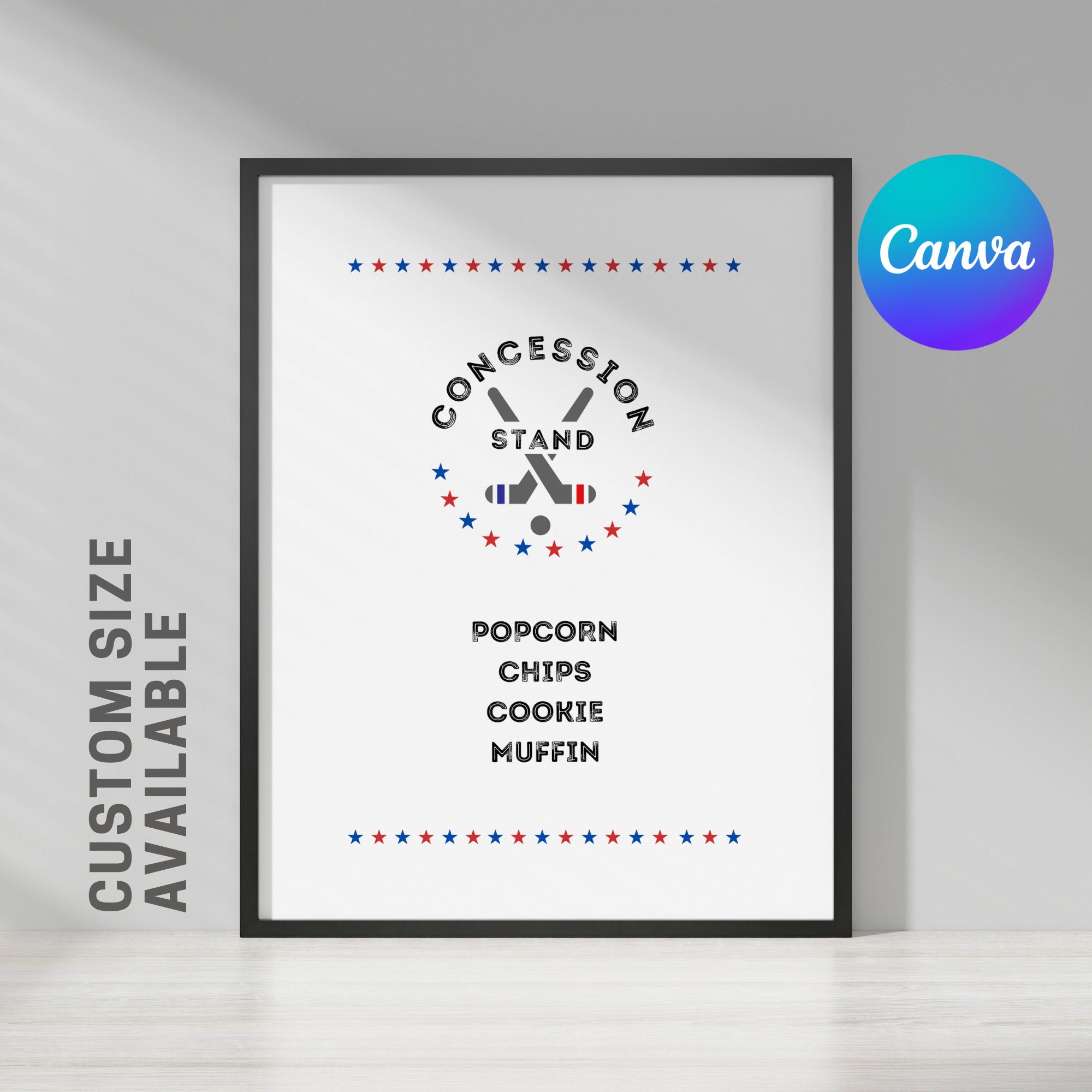 Concession Stand Menu Sign Template for Fast Food Pizza Burger Sandwich ...