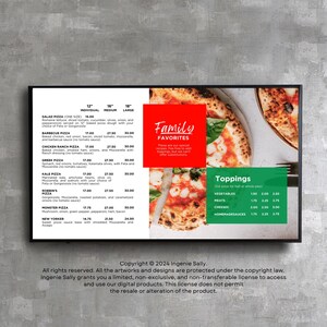 DIY Static TV Editable Digital Menu Board Screen Canva Template for ...