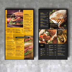 DIY Static TV Editable Digital Menu Board Screen Canva Template for ...