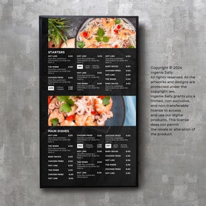 DIY Static TV Editable Digital Menu Board Screen Canva Template for ...