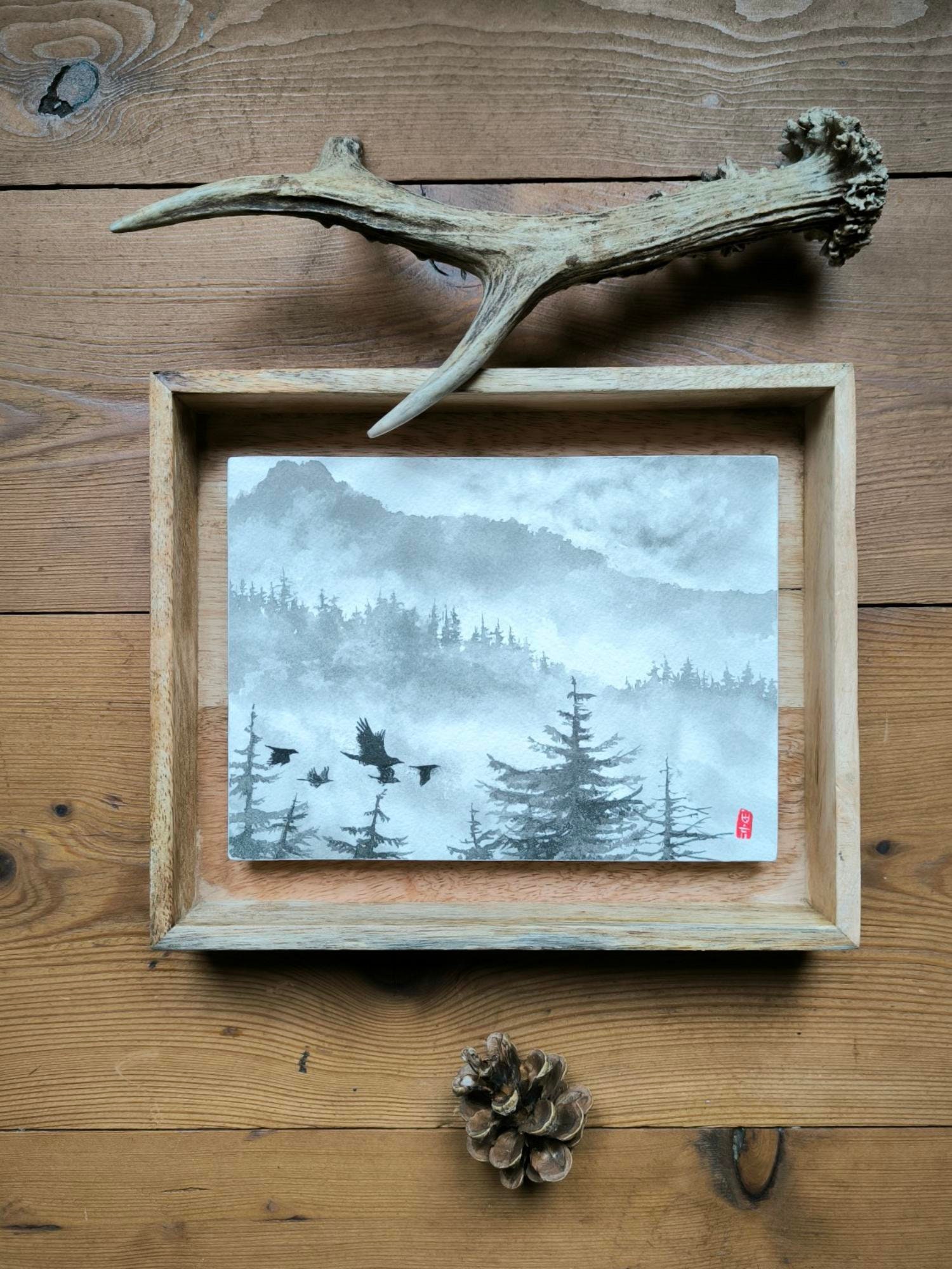 Crow, Jackdaw, Raven, Forest Under the Snow, Snowy Mountain, Snow, Fir ...