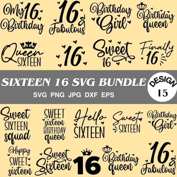 Sweet 16 Svg - Etsy
