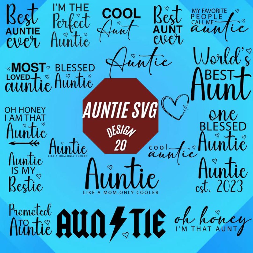 Auntie SVG PNG Bundle, Cool Aunt Designs (digital Download) - Etsy