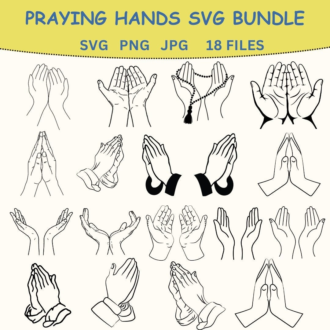 Praying Hands Svg File, Prayers Svg, Praying Hand Clipart, Pray on It ...