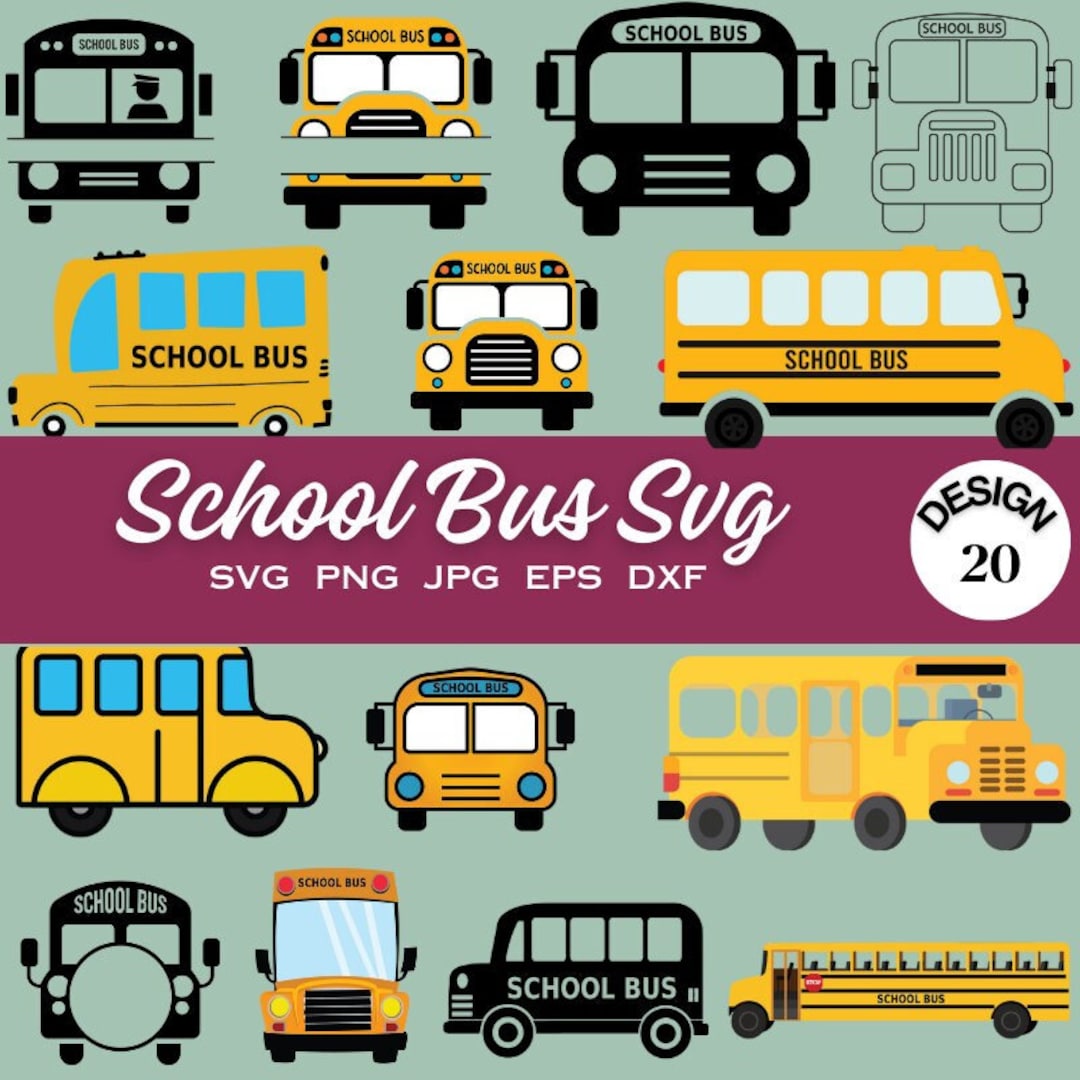 School Bus Svg, Bus Svg Bundle, Bus Svg, Back to School Svg, Front Bus ...