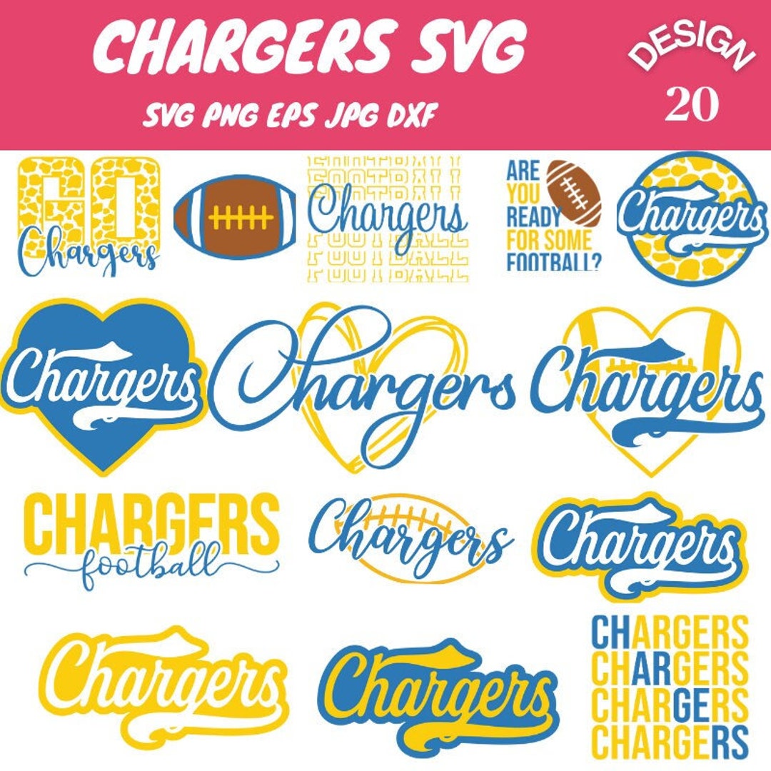 Chargers Football SVG: Cricut & Silhouette Designs (digital Download ...