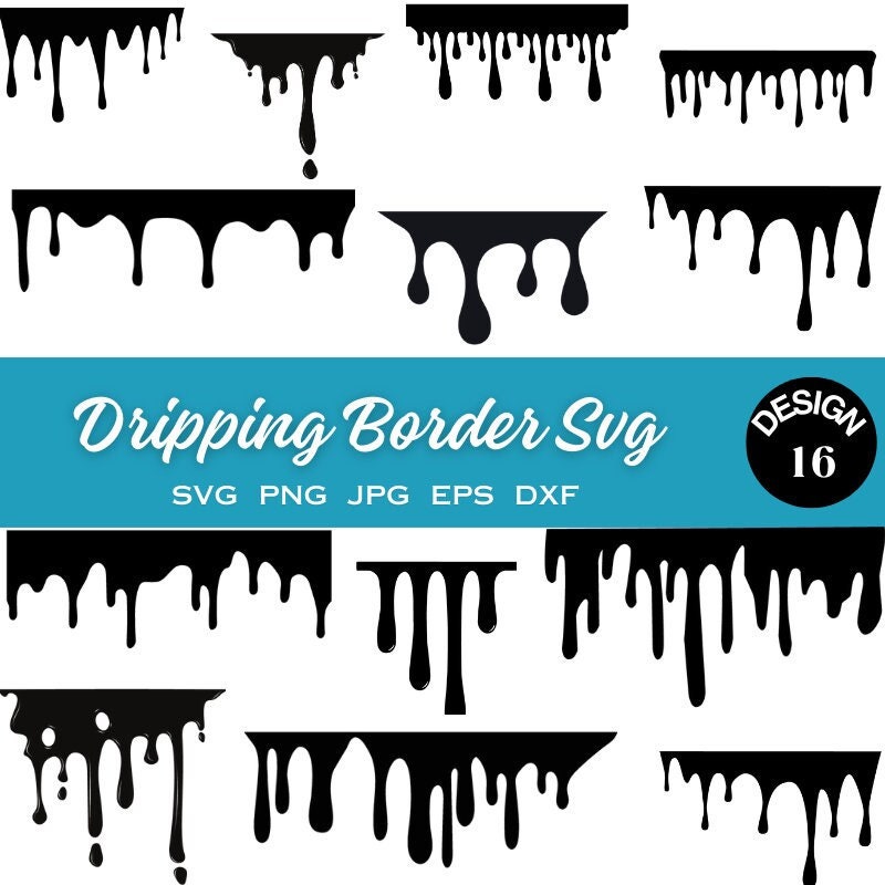 Dripping Borders SVG, Dripping Svg, Dripping Borders Clipart, Choclate ...