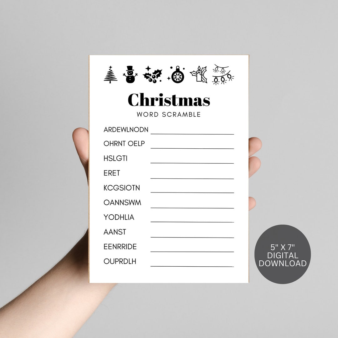 Christmas Word Scramble / Office Family Holiday Party Game / - Etsy