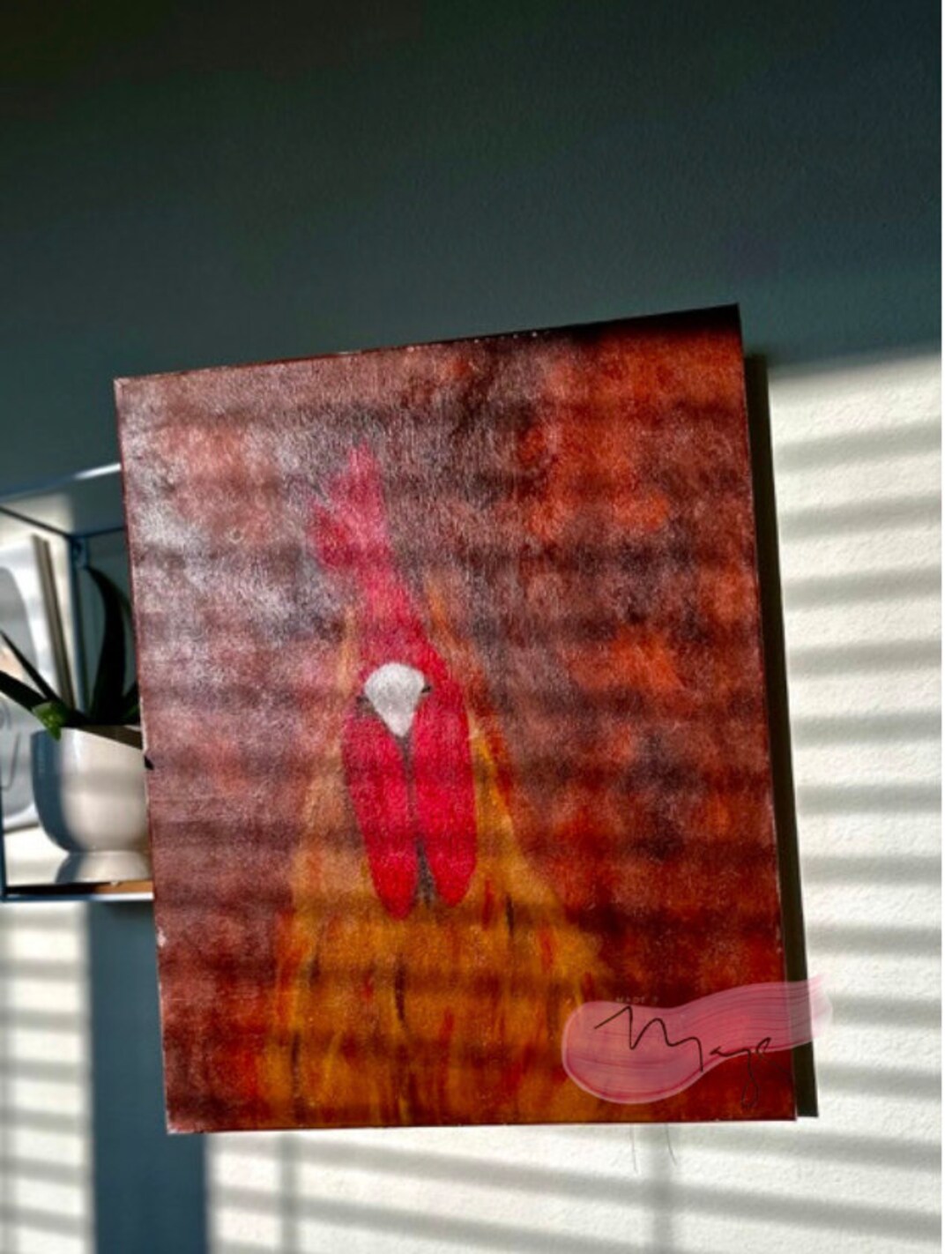 Rustic Chicken Acrylic Painting - Etsy