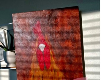 Original Acrylic Painting on Canvas Farm Chicken Acrylic on Stretched ...
