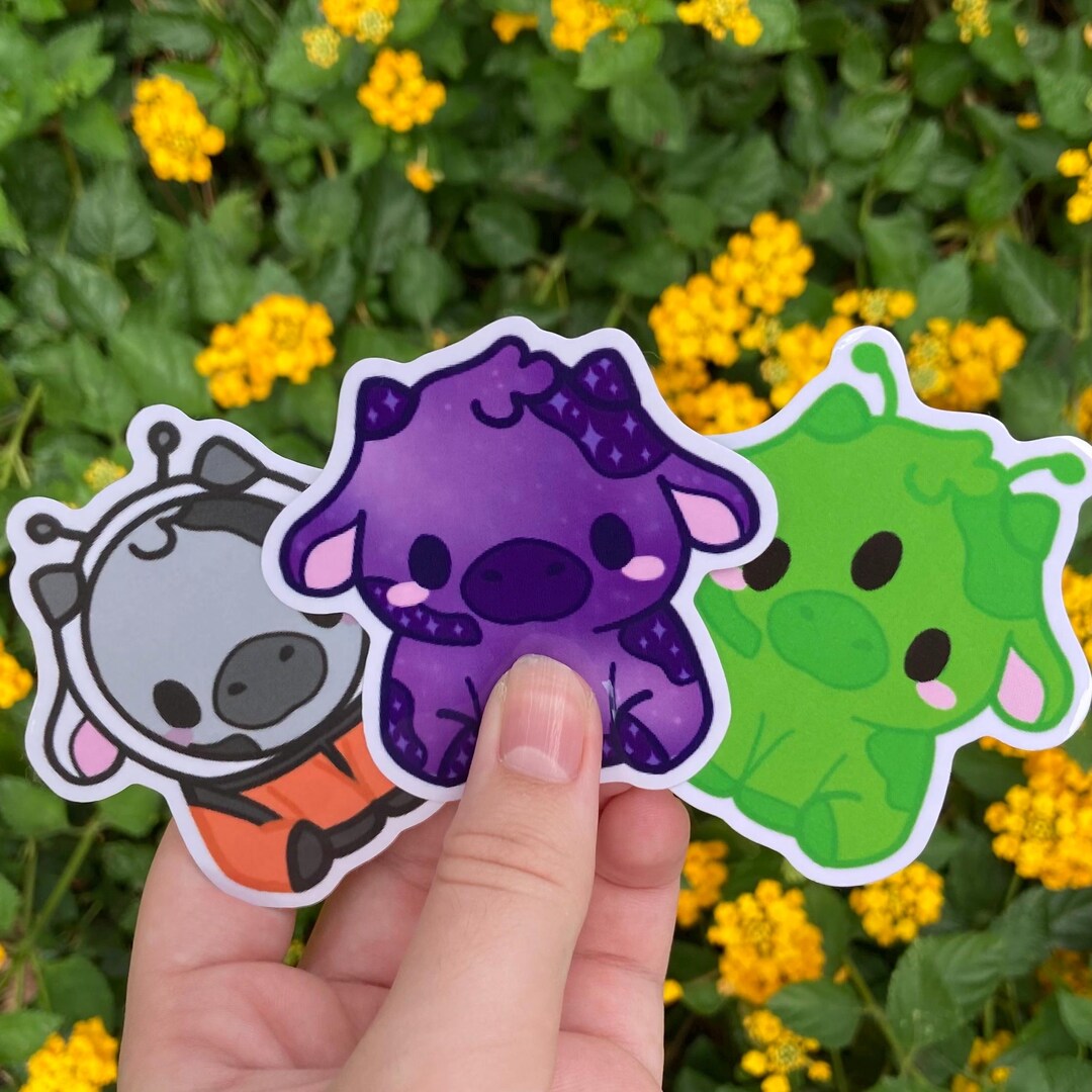 Adorable Space Cow Stickers - Vinyl Waterproof Stickers - Astronaut Cow ...
