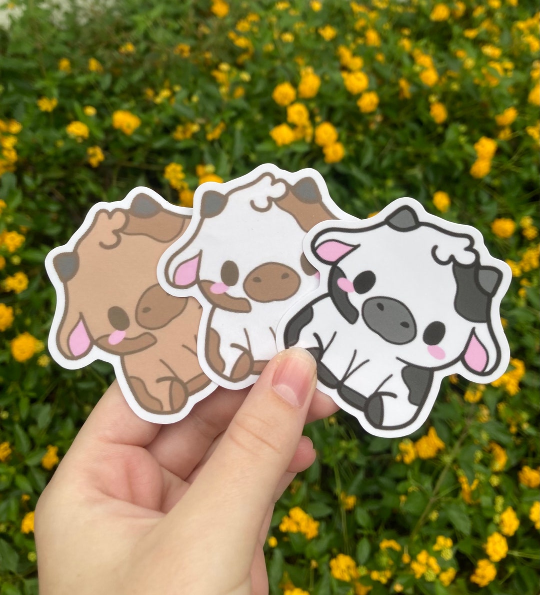 Adorable Cow Stickers - Waterproof Vinyl Decals - Etsy