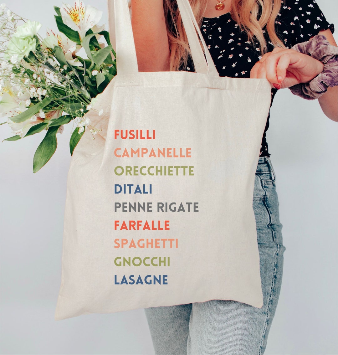 Pasta Shape Tote Bag Italian Food Lover Gift, Foodie Tshirt,cute Pasta ...