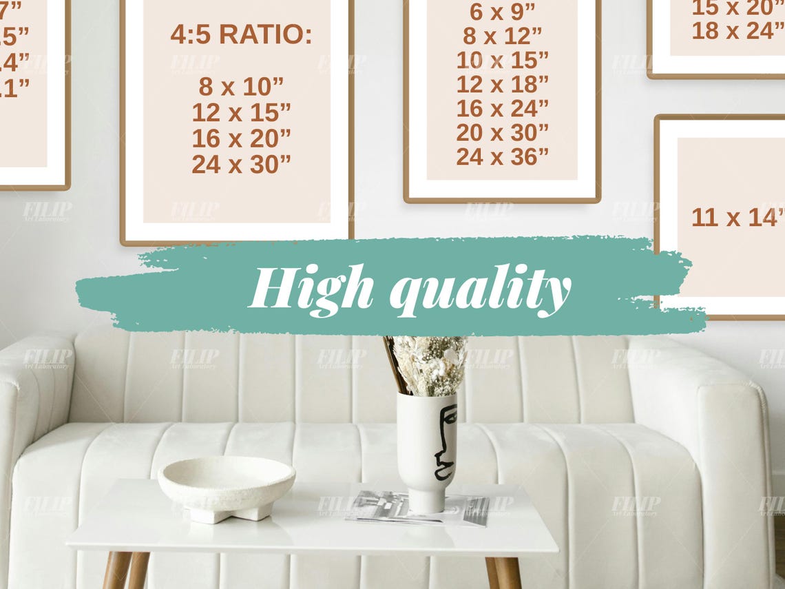 Wall Art Size Guide, Frame Size Guide, Wall Display Guide, Print Size Guide, Poster Size Chart ...