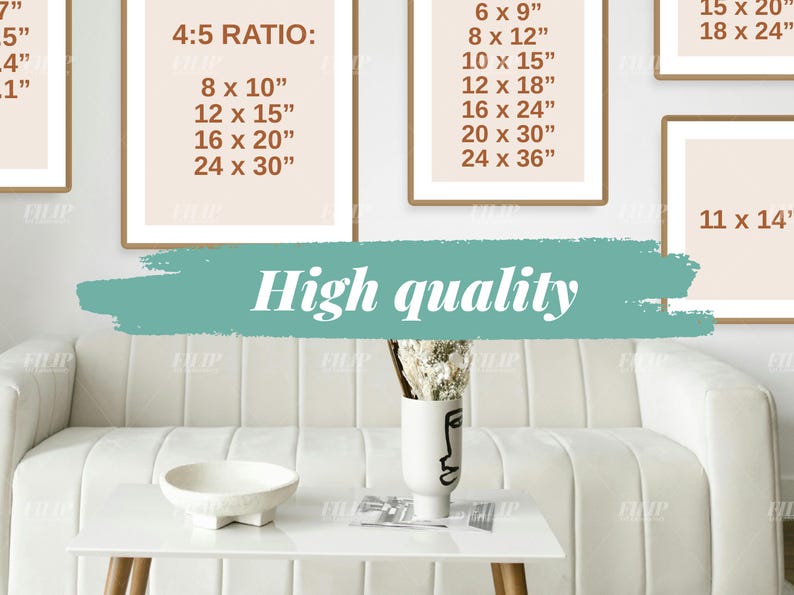 Wall Art Size Guide, Frame Size Guide, Wall Display Guide, Print Size ...