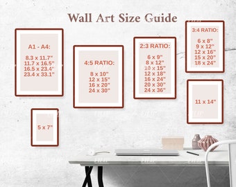Wall Art Size Guide, Frame Size Guide, Digital Print Size Mockup ...