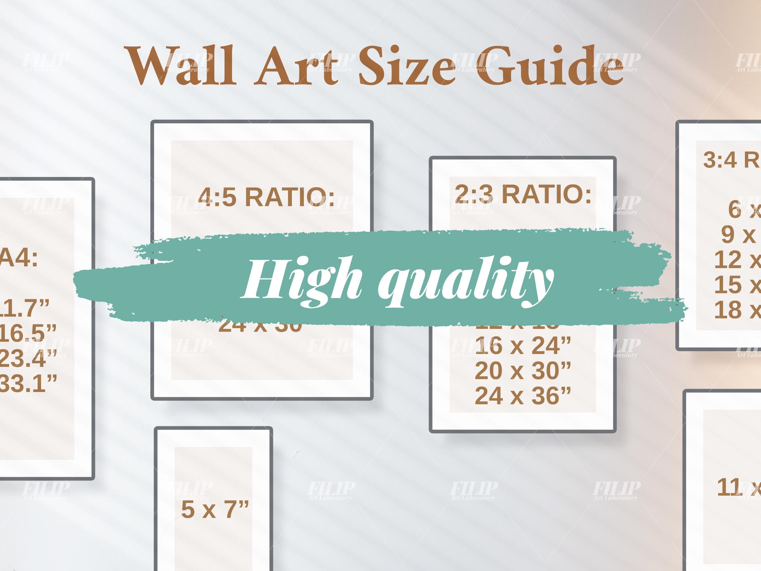 Wall Art Size Guide, Frame Size Guide, Digital Print Size Mockup ...