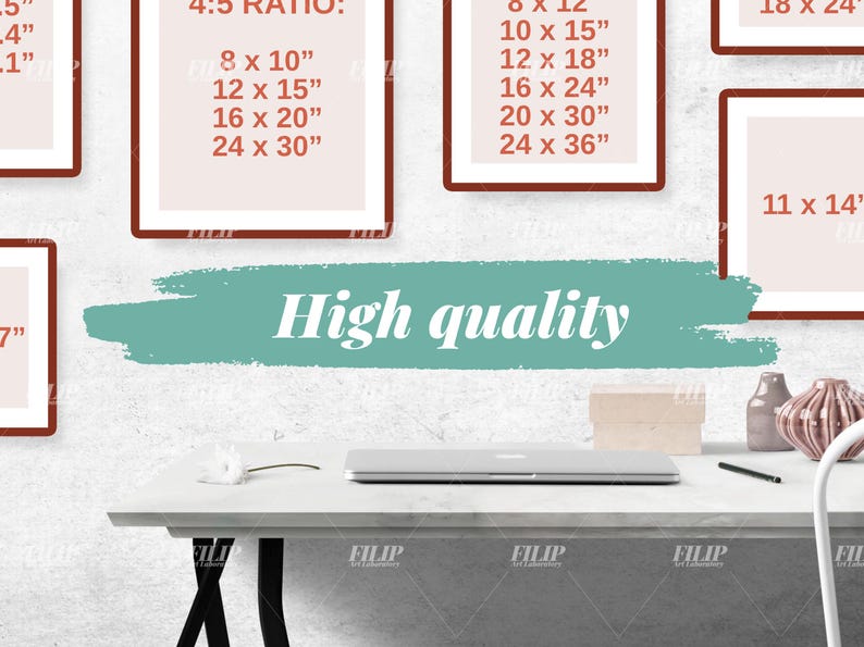 Wall Art Size Guide, Frame Size Guide, Digital Print Size Mockup ...