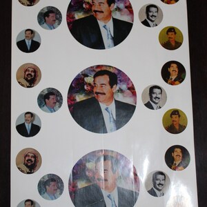 Iraq. 20 Photos of Saddam Hussein With Uncut Stickers. Size: A 4 - Etsy