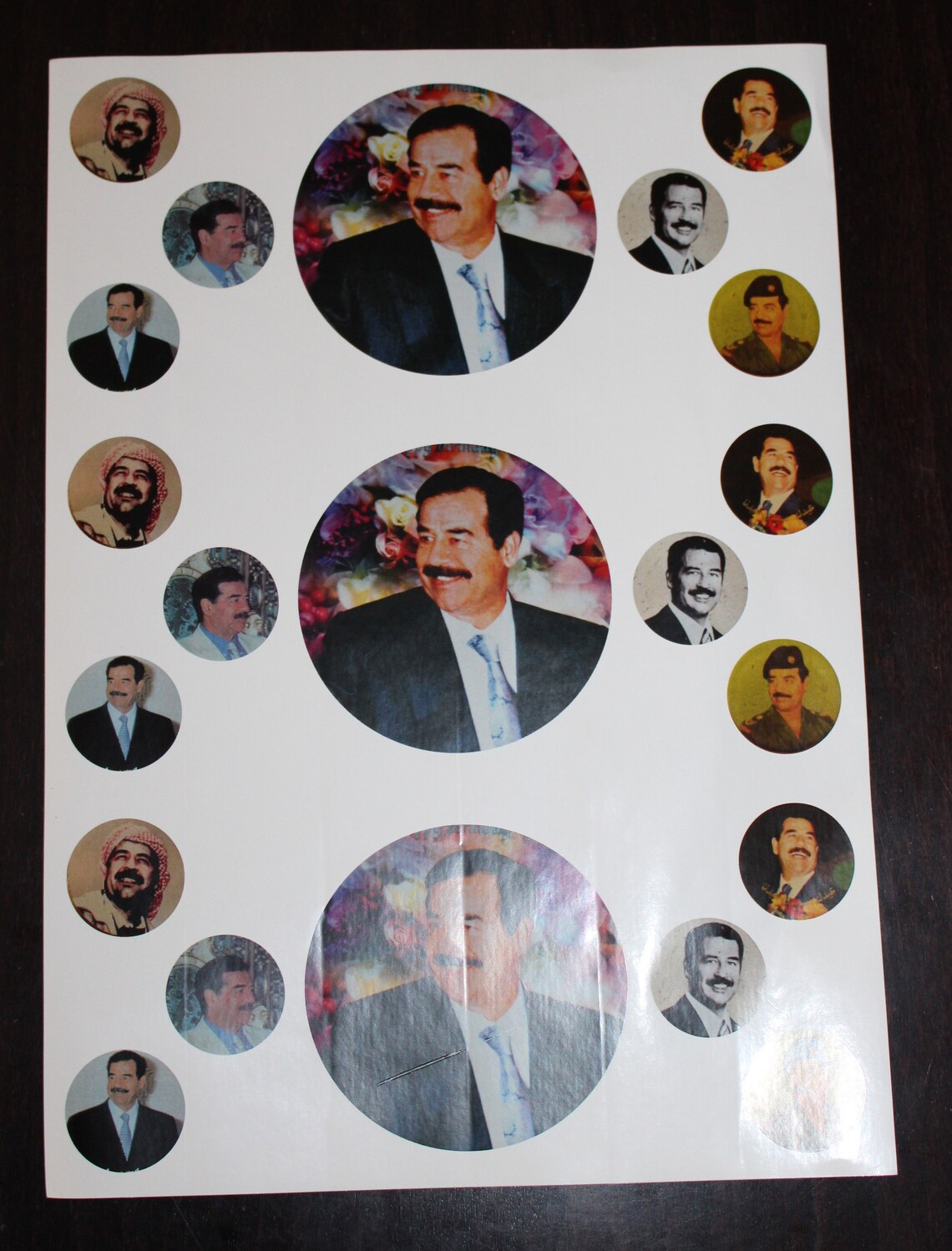 Iraq. 20 Photos of Saddam Hussein With Uncut Stickers. Size: A 4 - Etsy