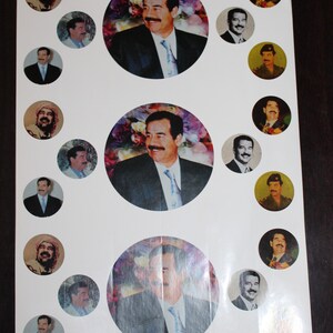 Iraq. 20 Photos of Saddam Hussein With Uncut Stickers. Size: A 4 - Etsy